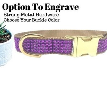 Purple Bedazzled Dog Collar - Etsy