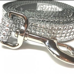 Silver, Grey Rhinestone Fancy, Glitter, Blingy Dog Leash, Platinum Dog ...