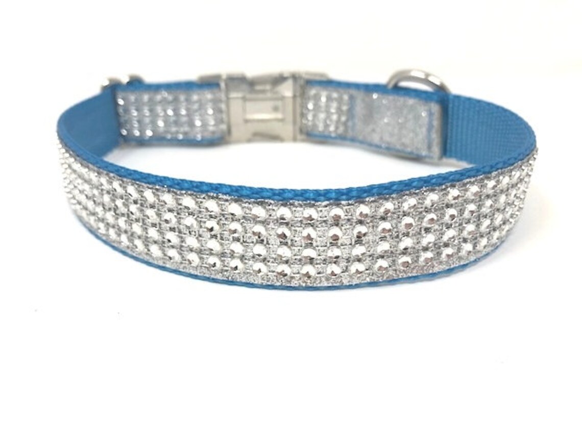 Blue Rhinestone Glitter Fancy Dog Collar Light Blue Blingy | Etsy