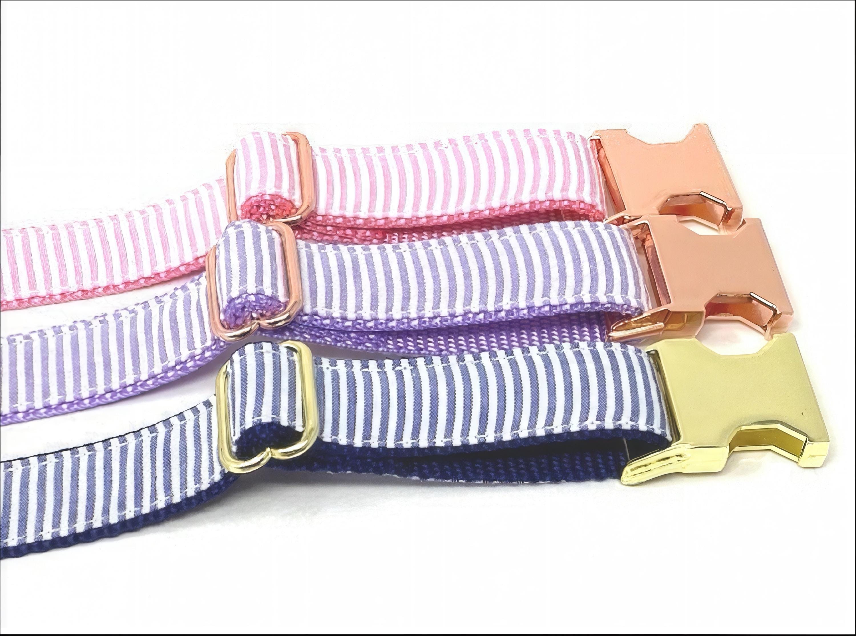 Striped, Pastel, Custom, Dog Collar, Girl, Boy, Personalize, Engrave ...