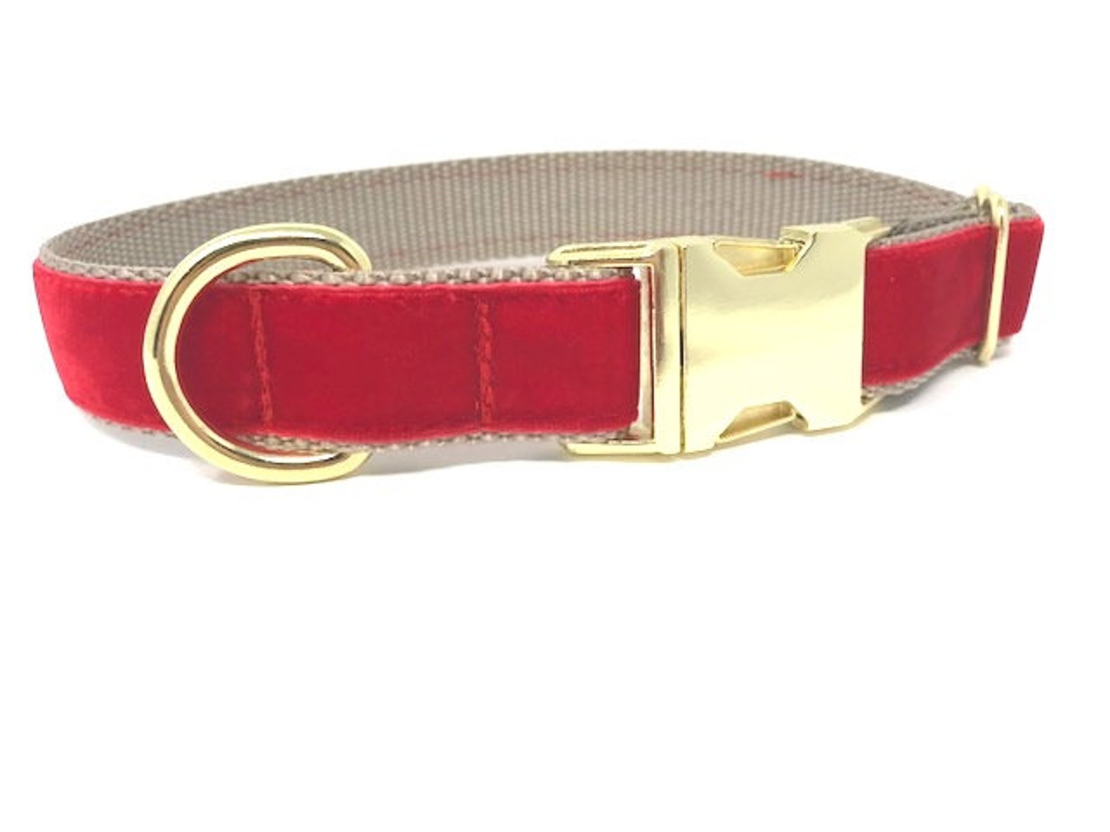 Red Velvet Gold Dog Collar Red Dog Collar Dog Collar For | Etsy