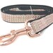 Rose Gold Dog Leash, Black Nylon, Bling and Sparkly Rhinestone and ...