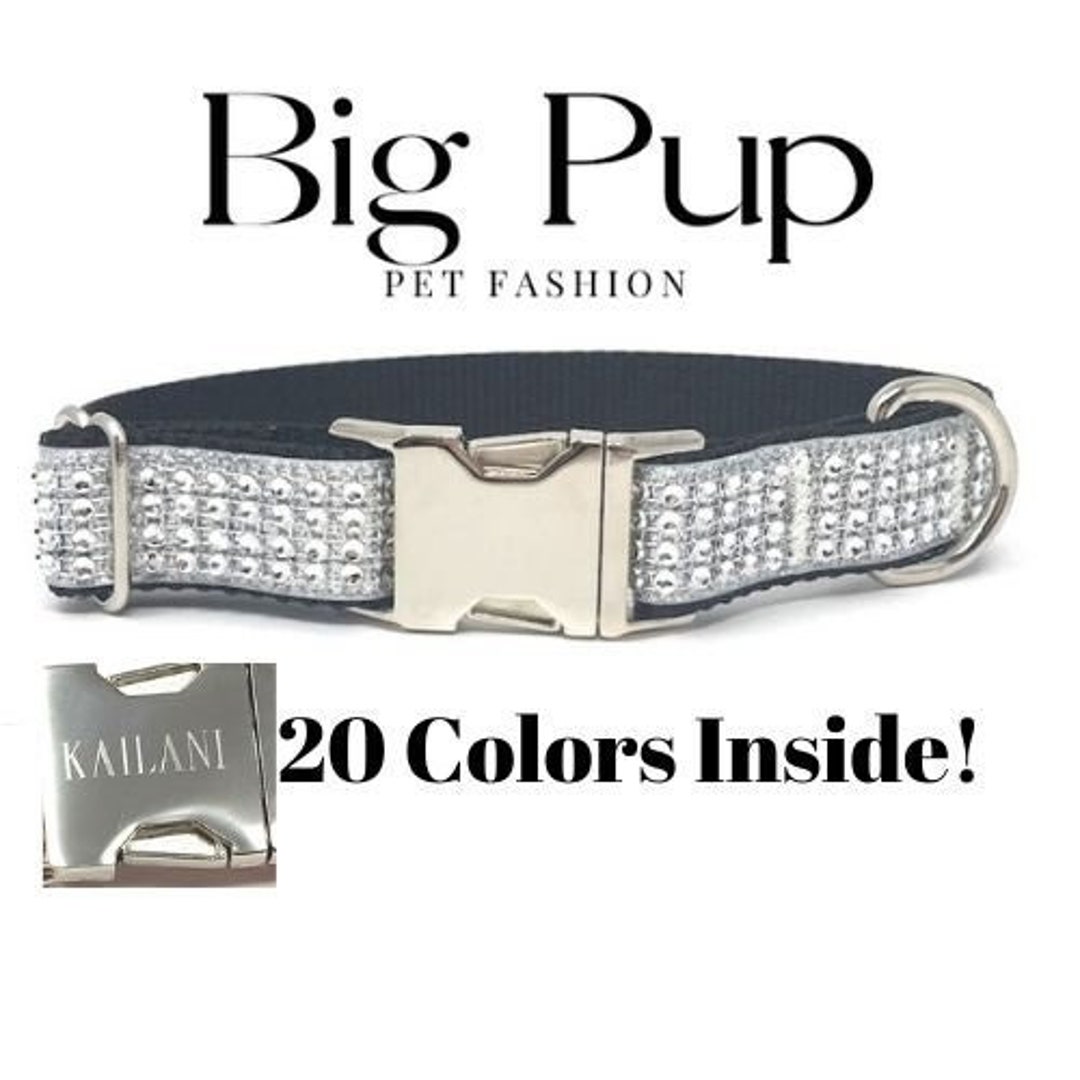 Option to Engrave, Custom, Rhinestone, Dog Collar, Fancy, Bling ...