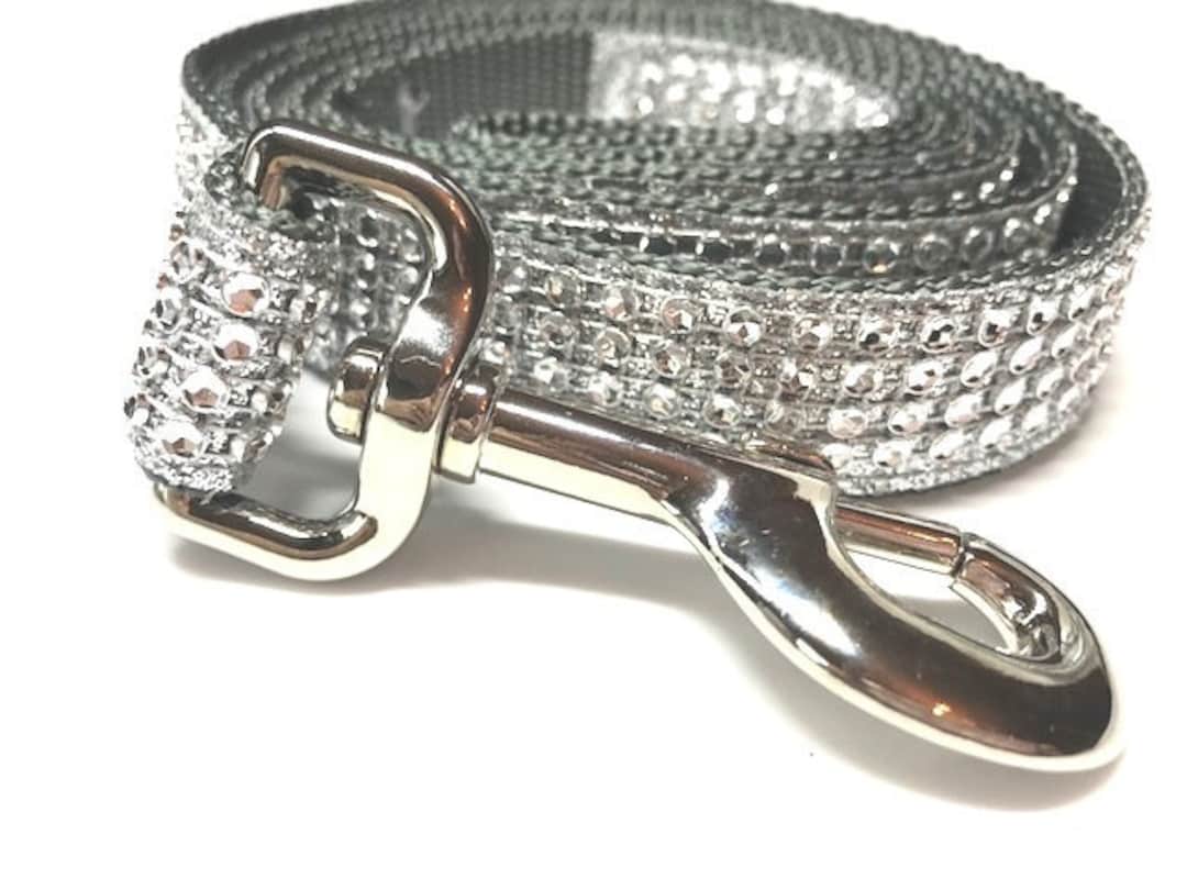 Silver, Grey Rhinestone Fancy, Glitter, Blingy Dog Leash, Platinum Dog ...