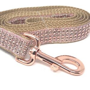 Fancy Rose Gold Rhinestone Blingy, Sparkly Dog Leash, Designer Fashion ...