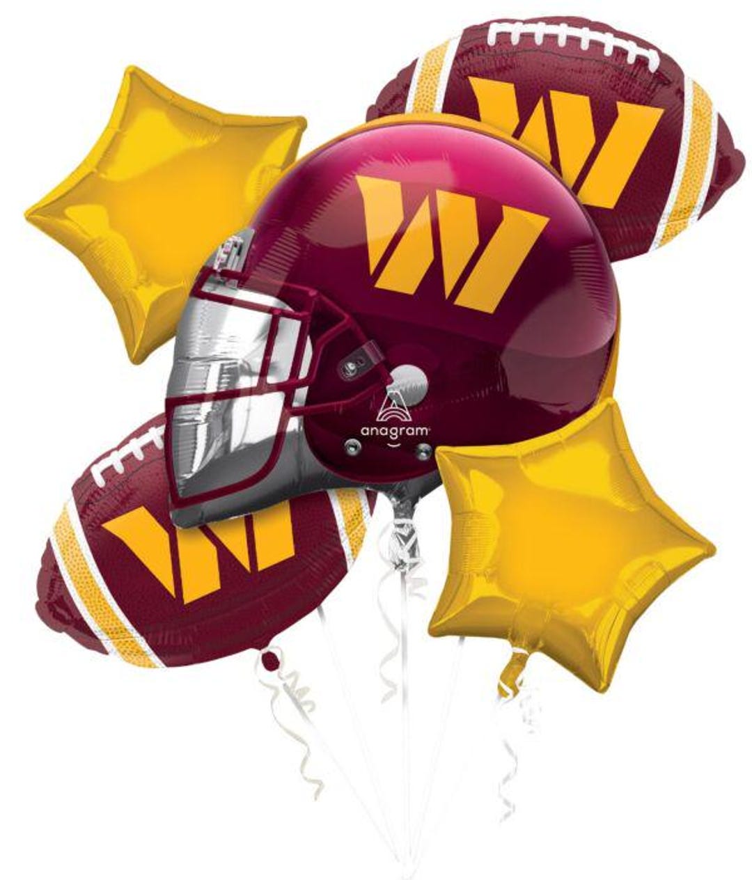 Washington Commanders Anagram Balloon Bouquet W/ Free Shipping Birthday ...