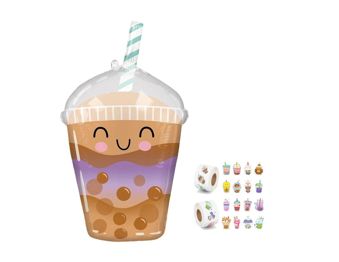 Boba Tea 29'' Balloon Birthday Party Decorations With 10 Boba Tea ...