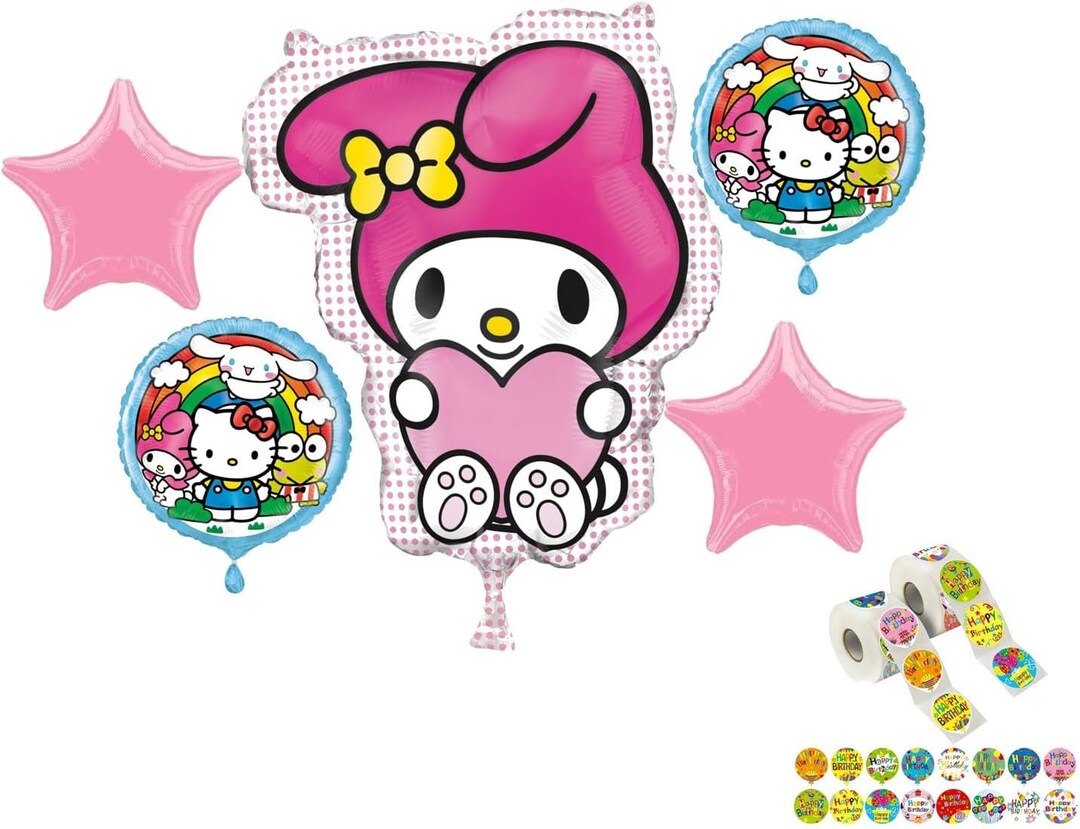 Hello Kitty My Melody Balloon Bouquet W/ Free Shipping and Stickers ...
