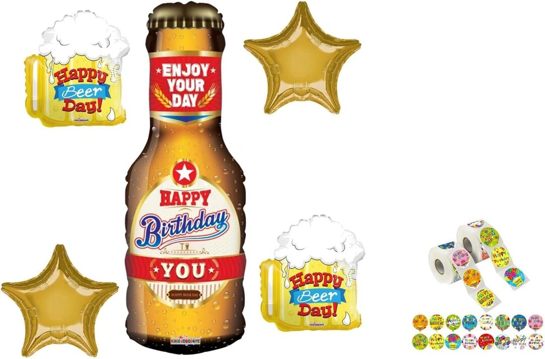 Beer Bottle Balloon Bouquet W/ Free Shipping Birthday Party Decorations ...