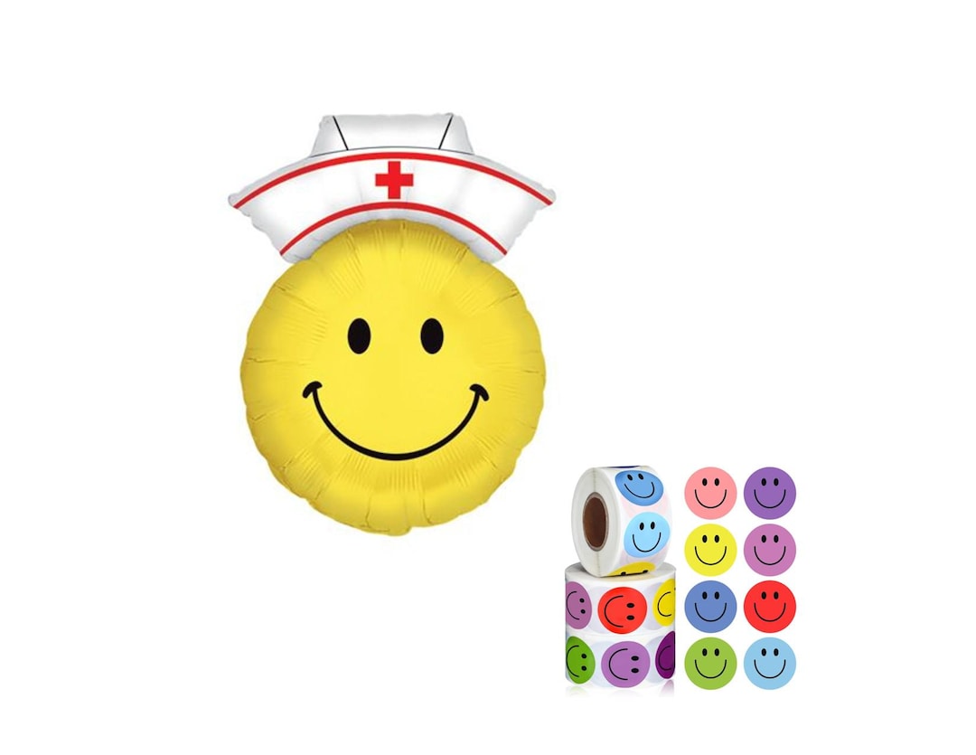 Nurse Smiley Face 20'' Balloon W/ Free Shipping & Stickers Healthcare ...
