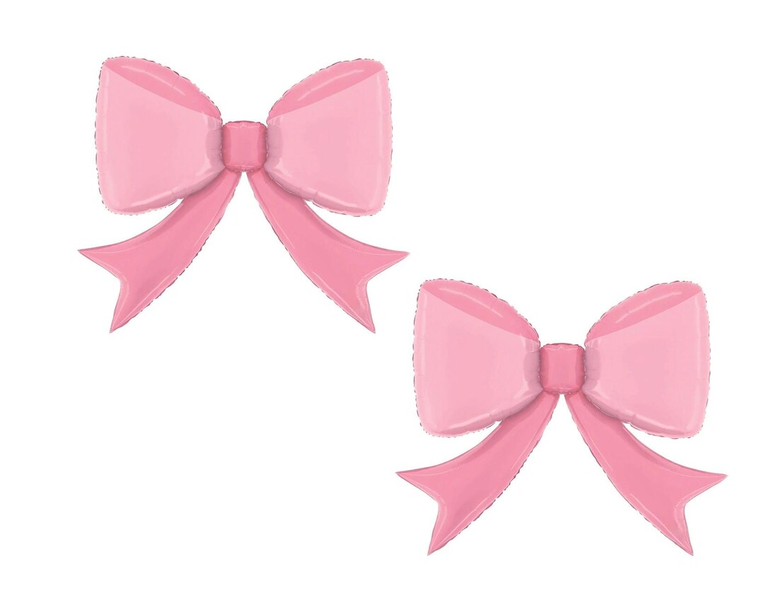 Set of 2 Pink Bow 41'' Balloons Birthday Party Decorations - Etsy