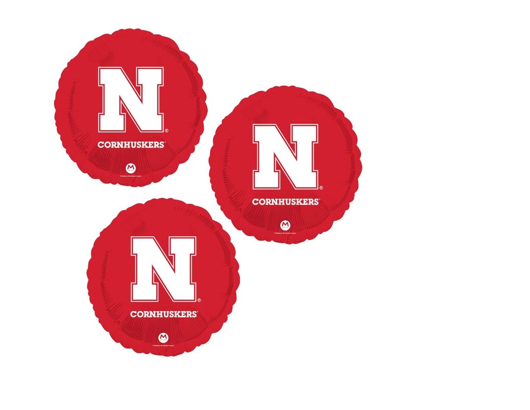 Set of 3 Nebraska Cornhuskers 18'' Balloons College Sports W/ Free ...