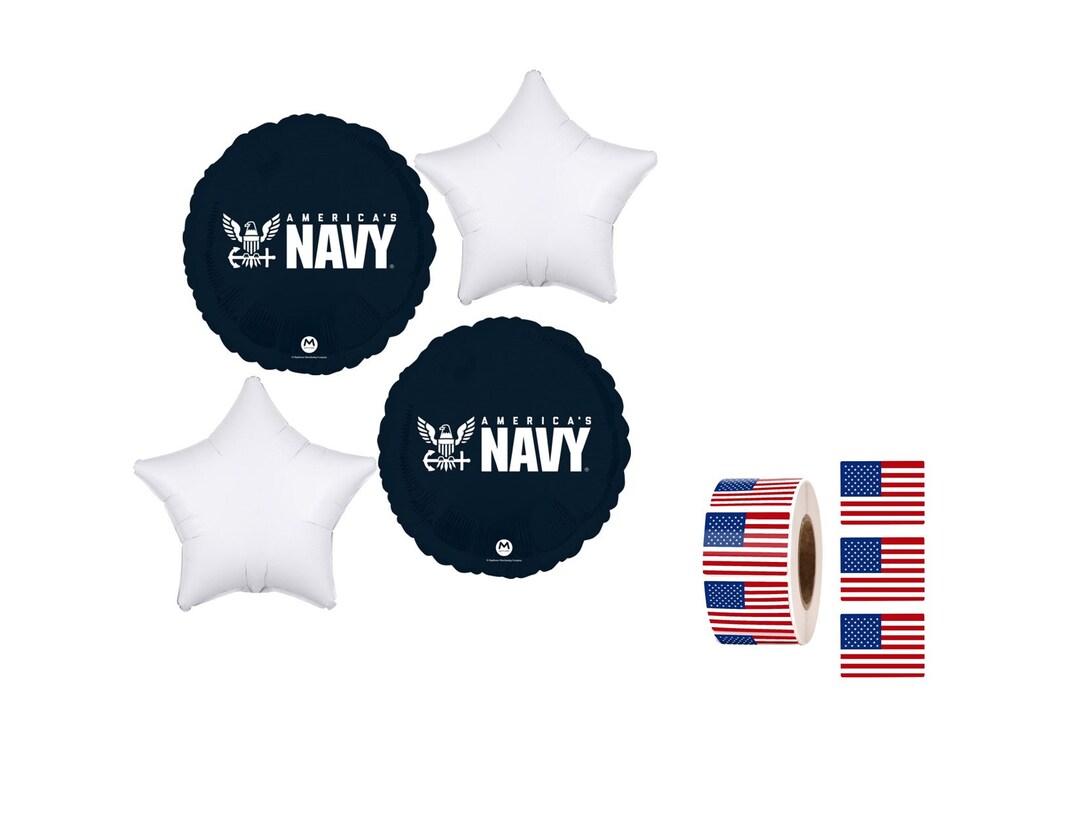 United States Navy 4 Piece Balloon Bouquet W/ Free Shipping Birthday ...