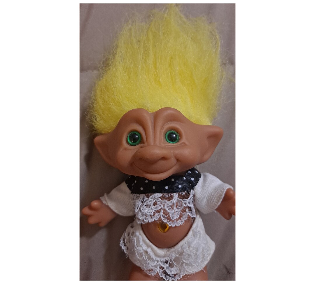 1992 Vintage Kawaii Treasure Troll Ace Novelty Co. 1990s Yellow Hair ...