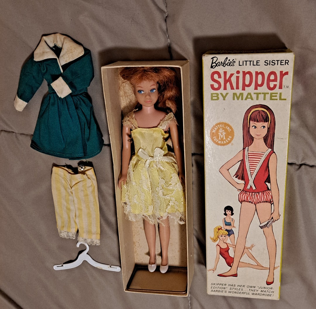 1963 Vintage Barbie's Little Sister Skipper Doll Mattel Redhead Variant ...
