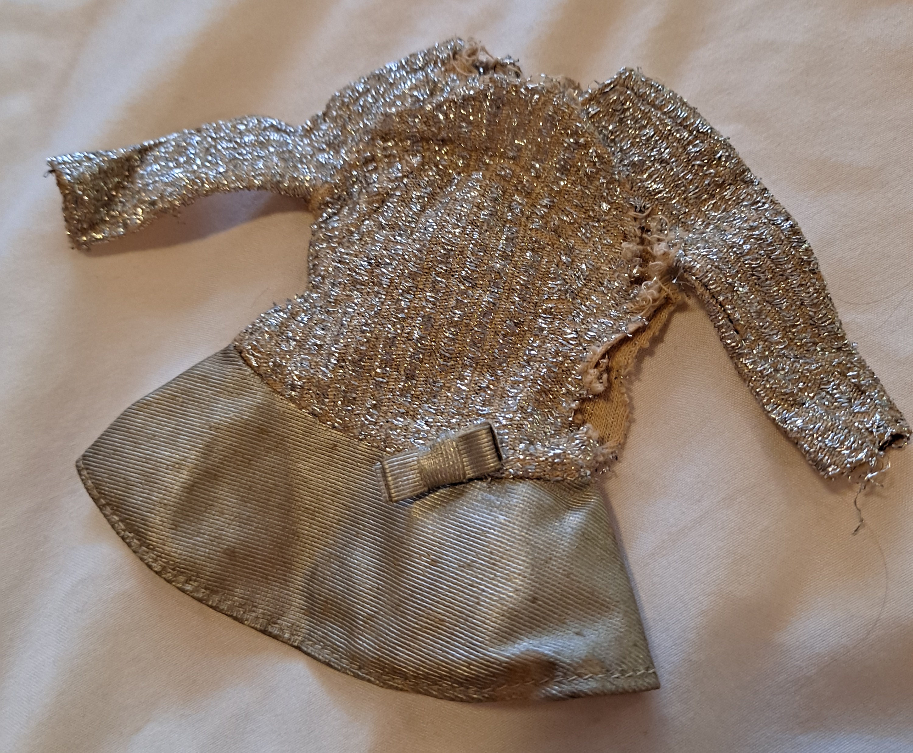 1969 Vintage Mattel Barbie Mod Dress Silver Sparkle 1885 Lamé - Etsy