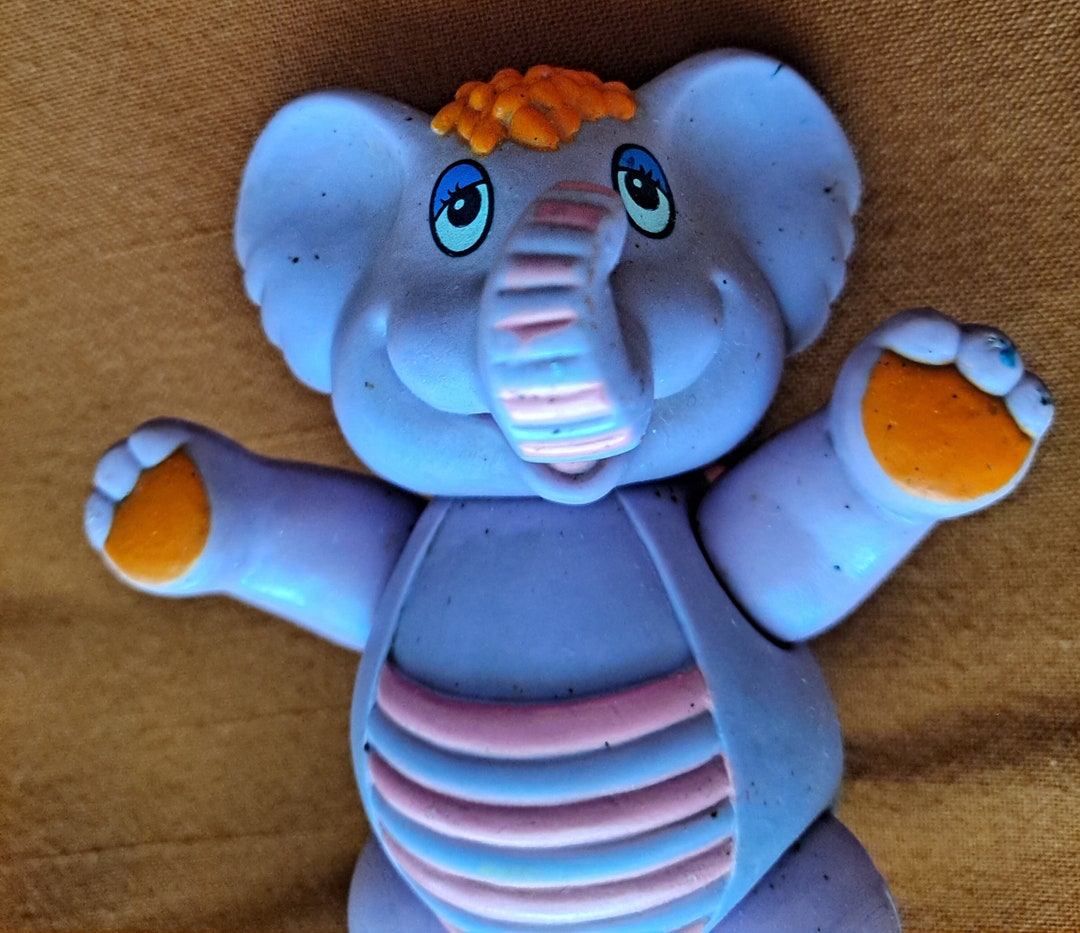 1985 Vintage Kawaii Wuzzles Figure Eleroo PVC Poseable Elephant ...