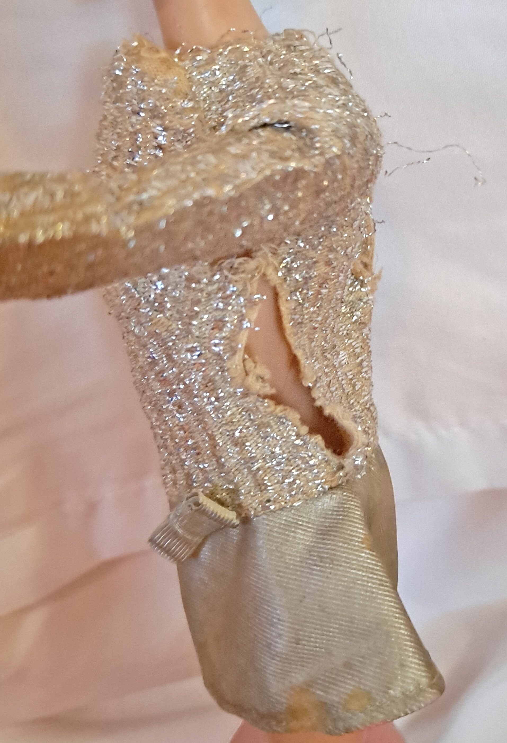 1969 Vintage Mattel Barbie Mod Dress Silver Sparkle 1885 Lamé POOR ...