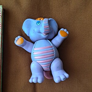 1985 Vintage Kawaii Wuzzles Figure Eleroo PVC Poseable Elephant ...