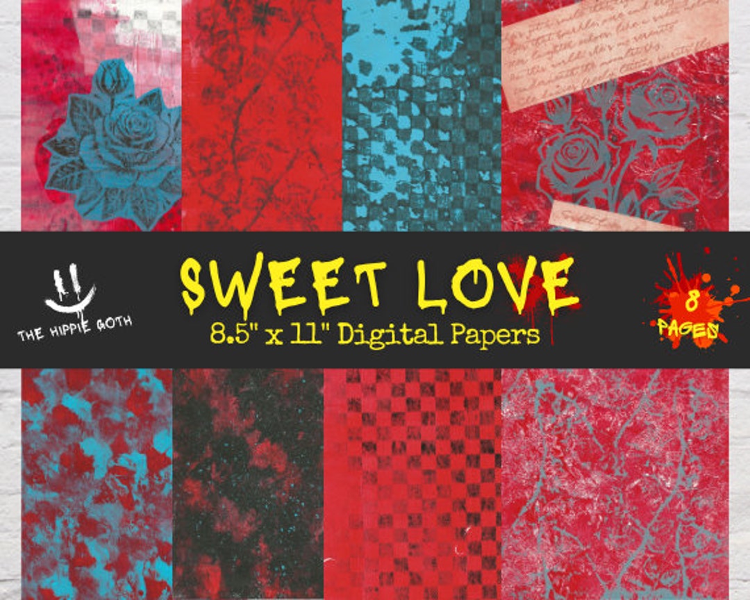 Grunge Punk Digital Paper Pack, Mixed Media Scrapbook (digital Download ...