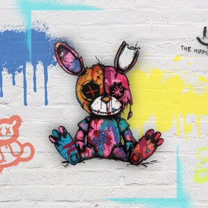 Punk Bunny Clipart - Digital Download, Punk Grunge Art, Stuffed Animal ...