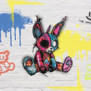 Punk Bunny Clipart - Digital Download, Punk Grunge Art, Stuffed Animal ...