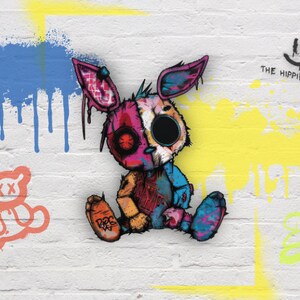 Punk Bunny Clipart - Digital Download, Punk Grunge Art, Stuffed Animal ...