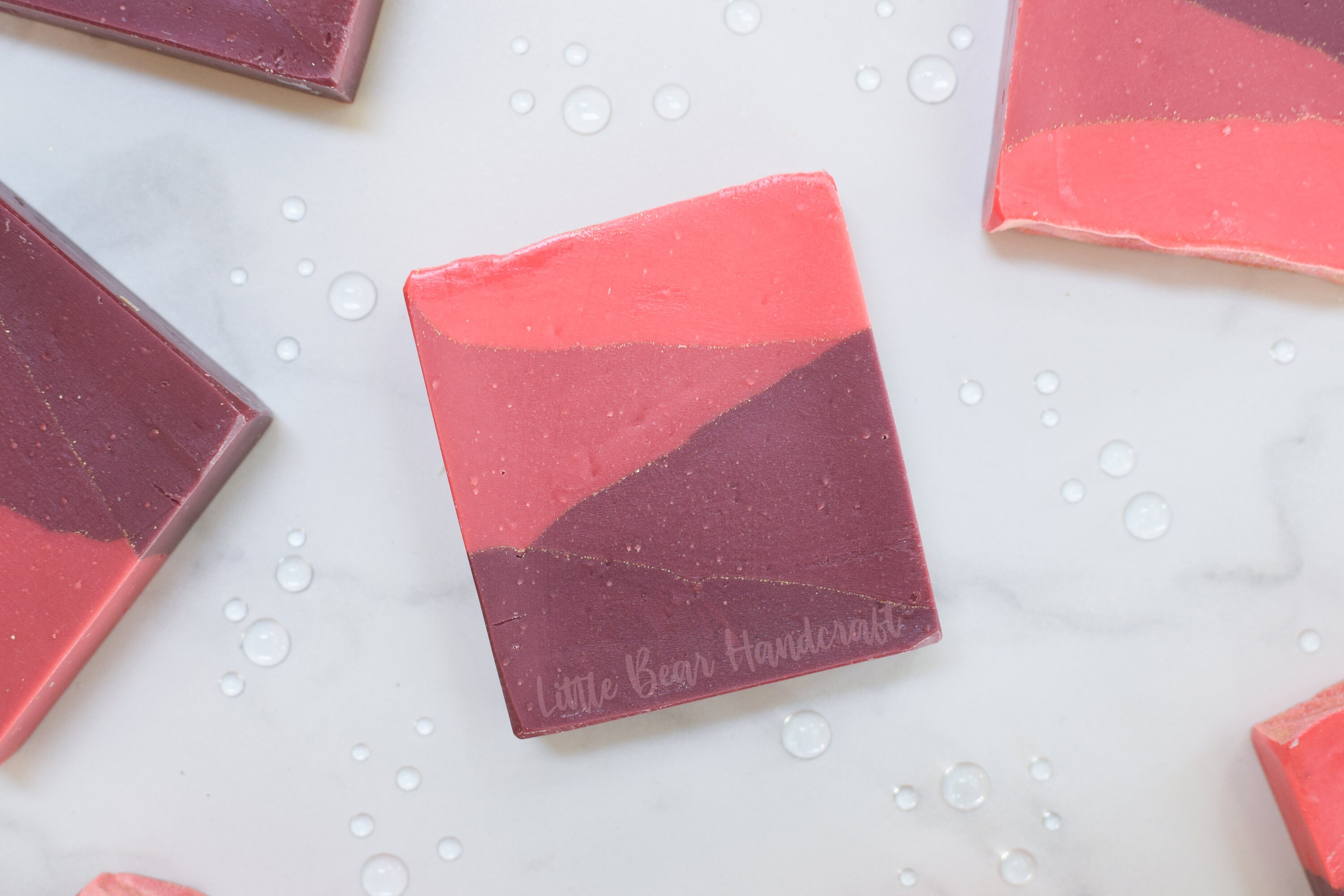 Scarlet Maroon Layered Soap | Red and Gold Soap | Smells Like Your ...