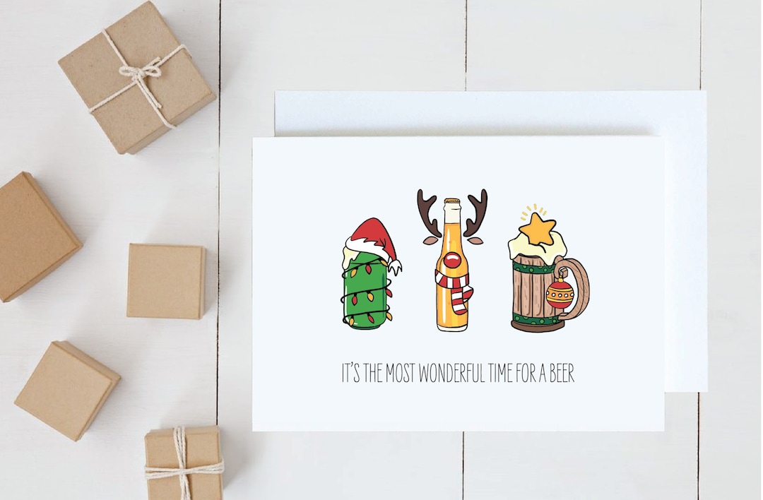 Christmas Card (printable Digital Download): Beer, Funny, Dad, Holidays ...
