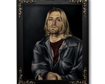 Kurt Cobain Nirvana Framed and Signed Print Holmes Portraits Wall Art ...