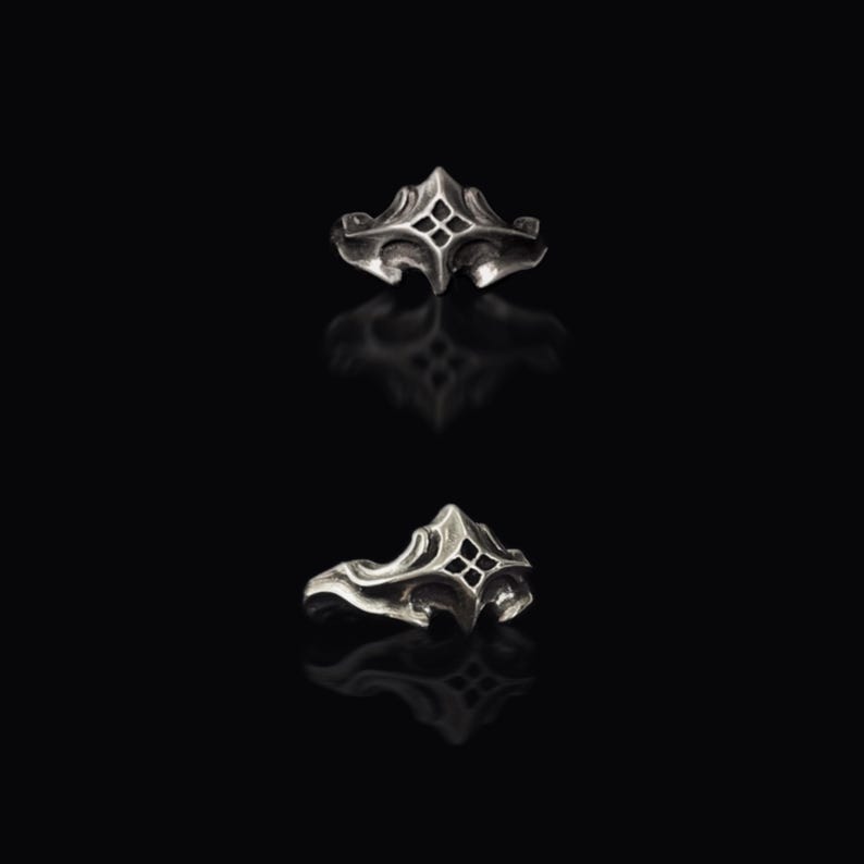 Night Folly // Hand Carved Ornate Sterling Silver Gothic Medieval ...
