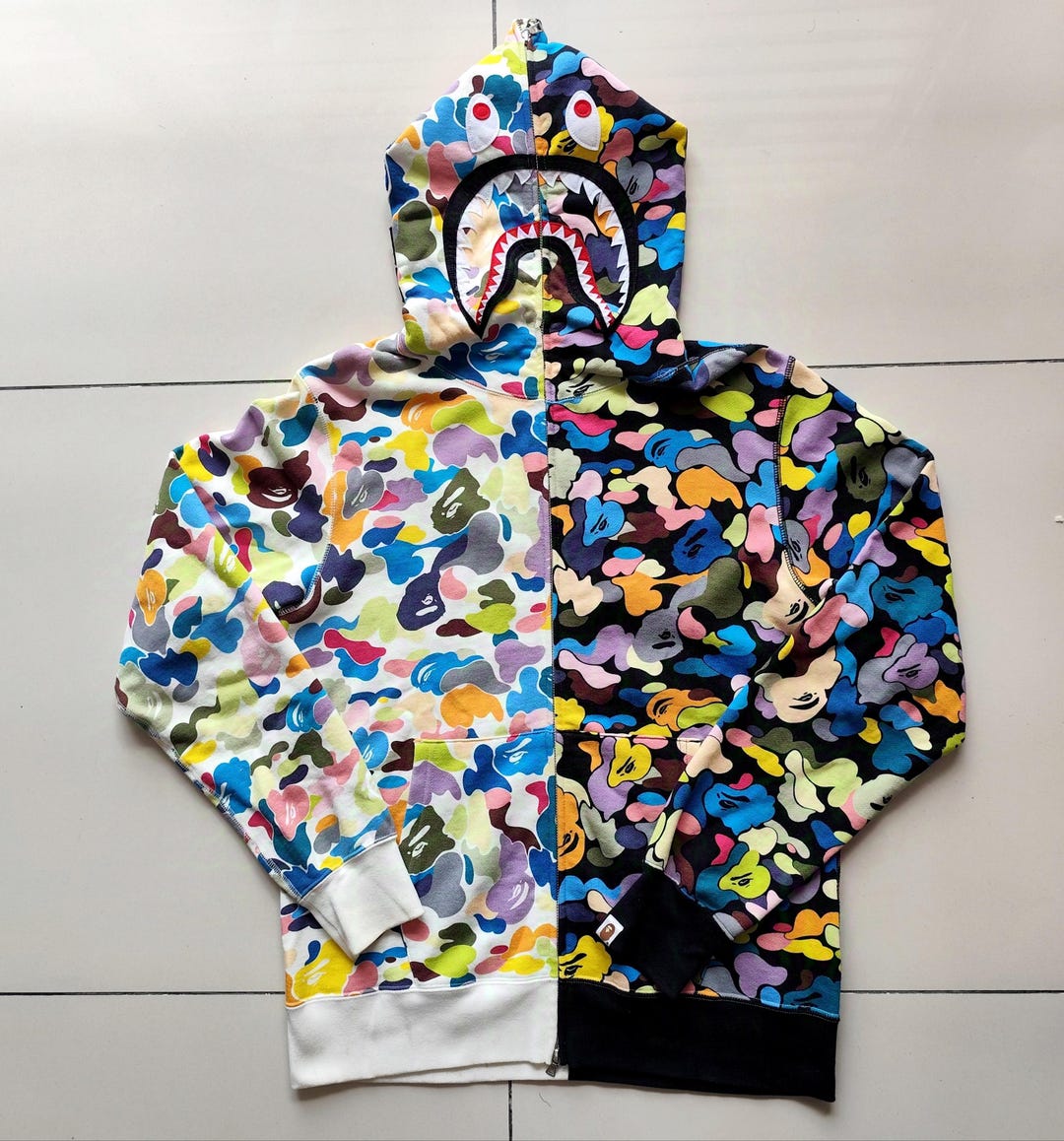 Baby Milo Bape A Bathing Ape Candy Camo Shark Hoodie Two Face Extra ...