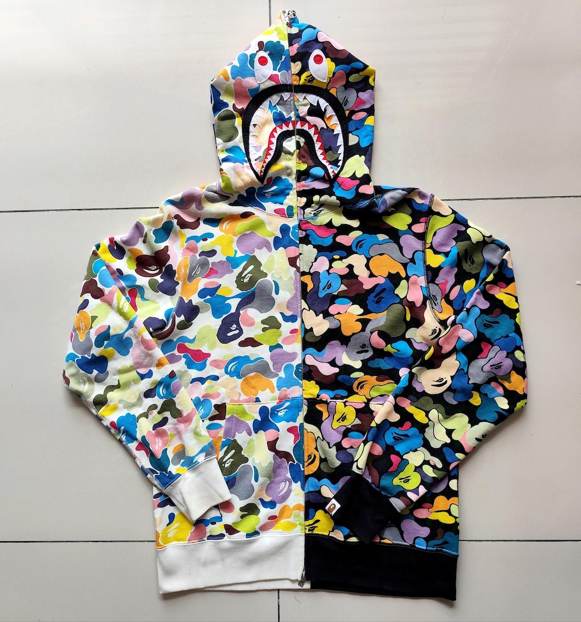 Baby Milo Bape A Bathing Ape Candy Camo Shark Hoodie Two Face Extra ...