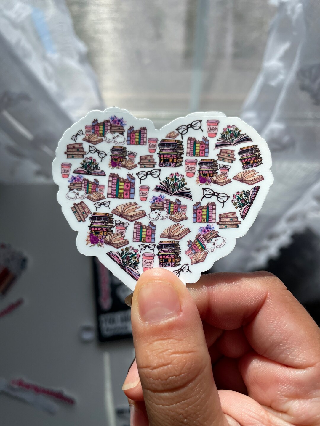 Book Heart Sticker Sticker Book Baddie Sticker Book Trope Sticker ...