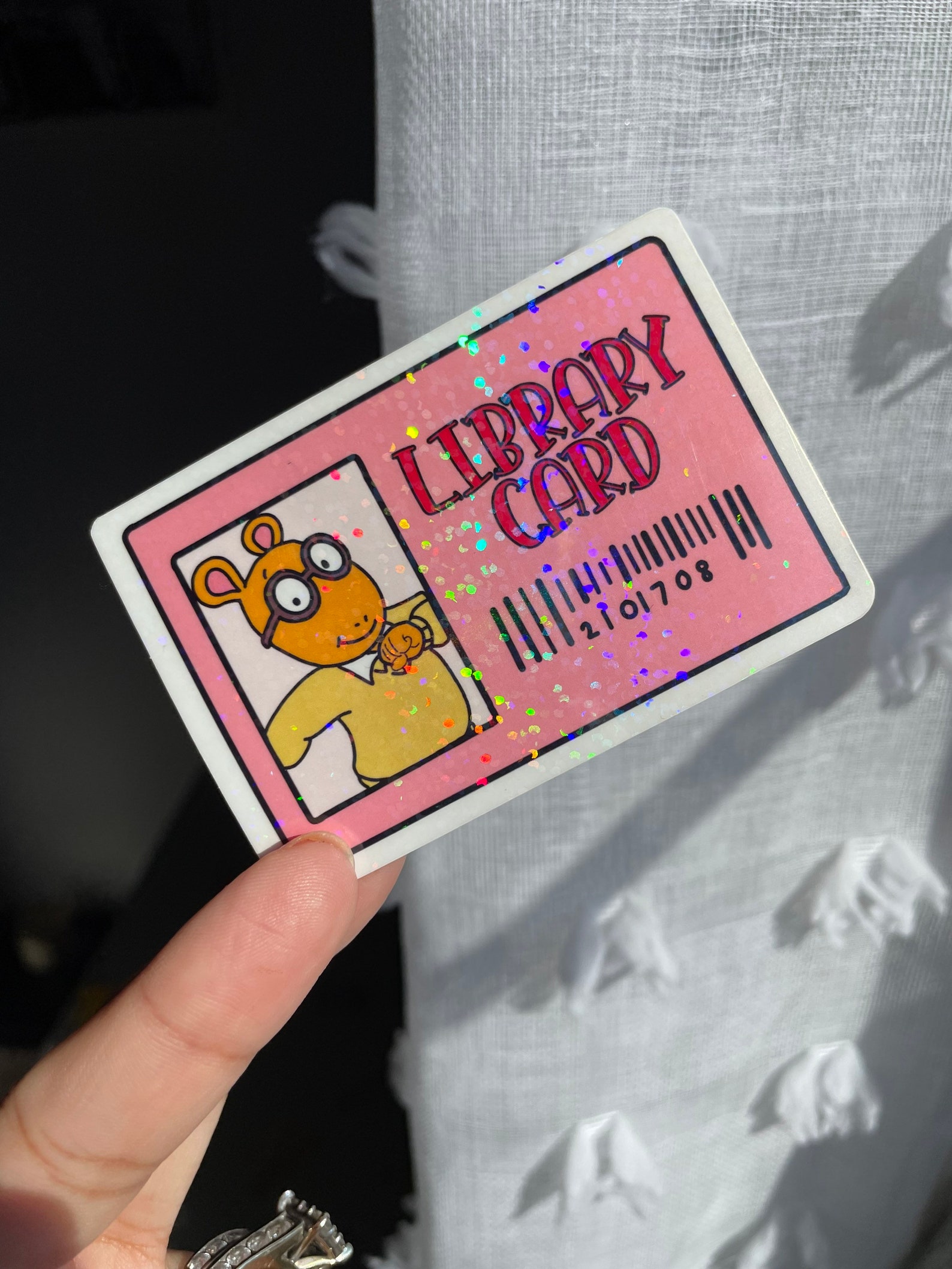 Arthur Library Card Sticker Kindle Sticker Bookish - Etsy