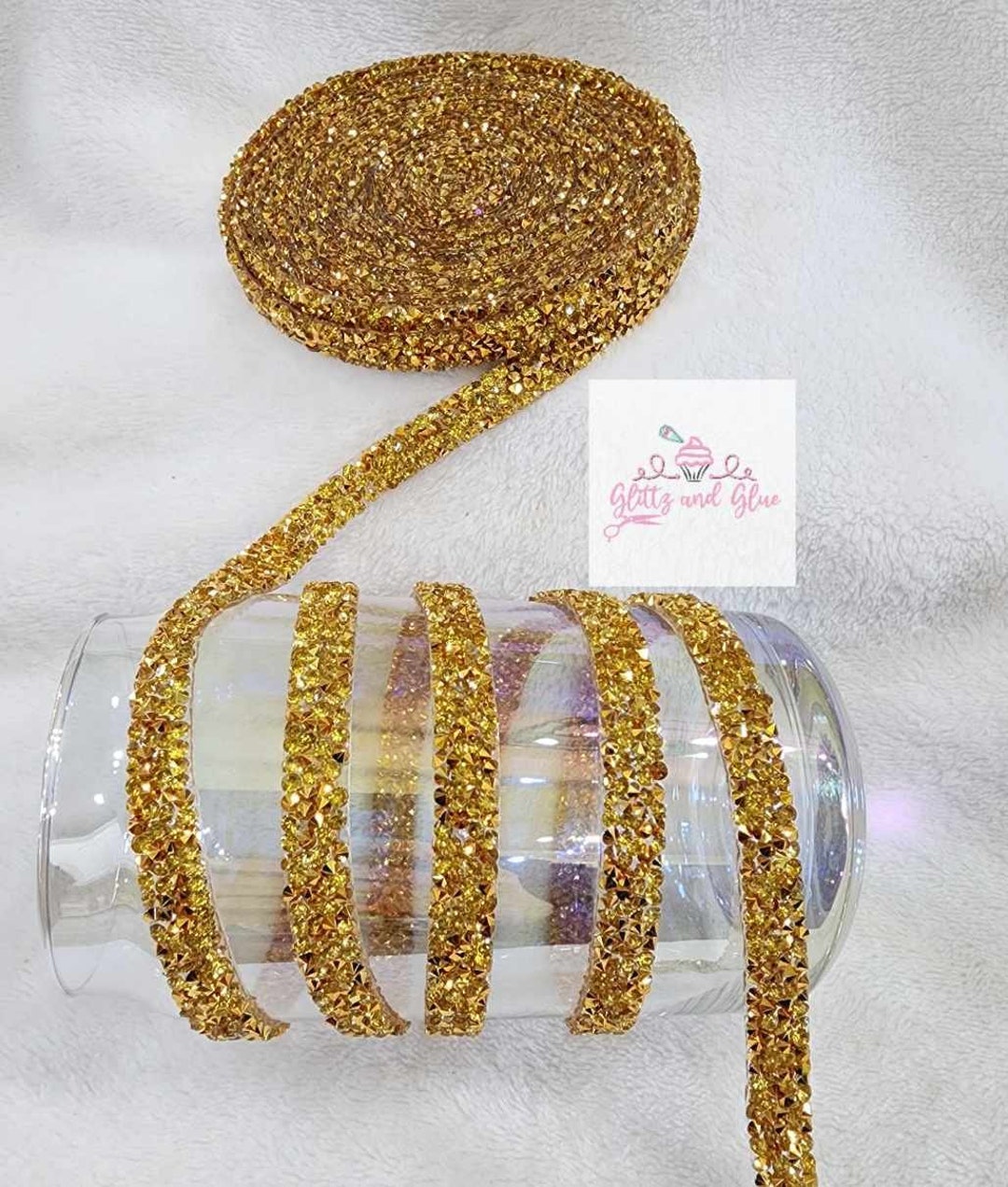 Gold Rhinestone Ribbon, Rhinestone Ribbon, Craft Supplies, Fake Bake ...