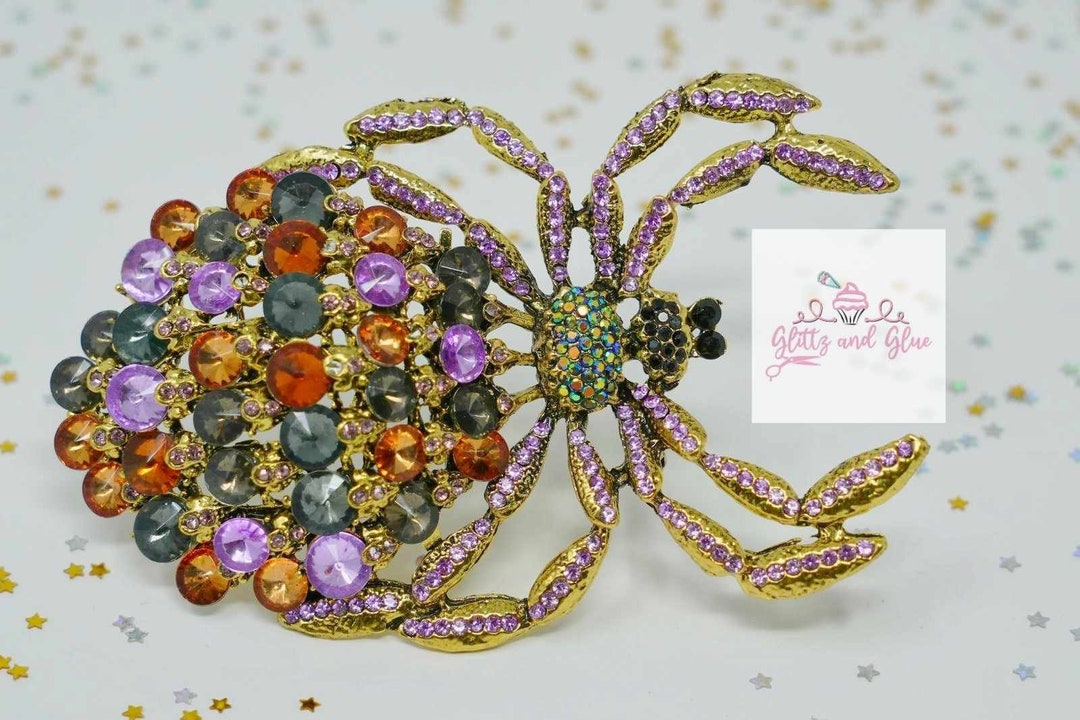 4" Spider Brooches, Large Halloween Spider, Large Spider Brooch ...