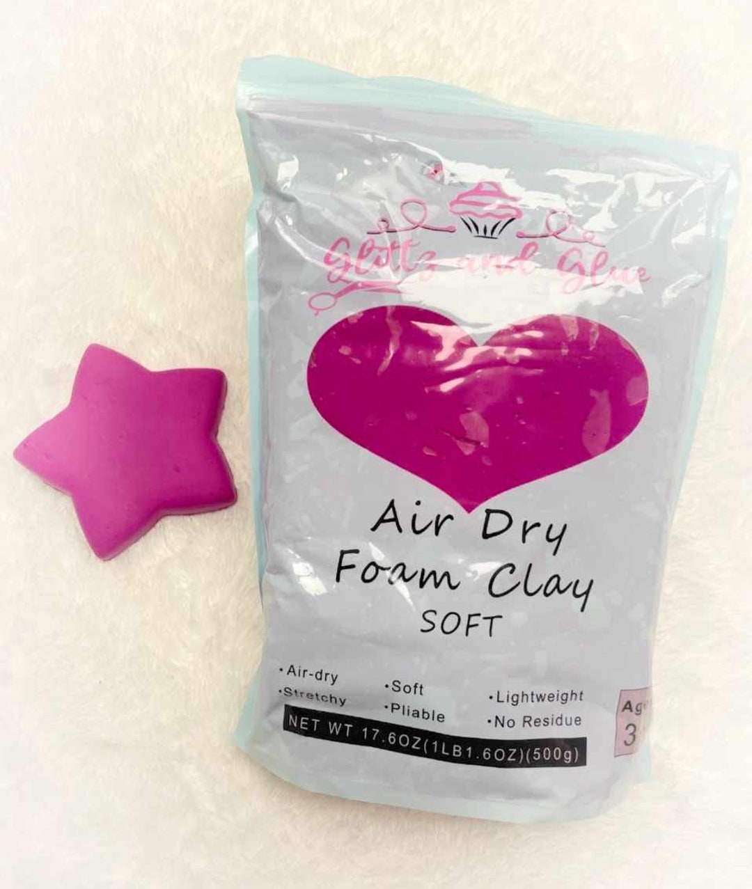 SOFT, Rose Red, Foam Clay, Glittz and Glue Foam Clay, Fake Bake ...