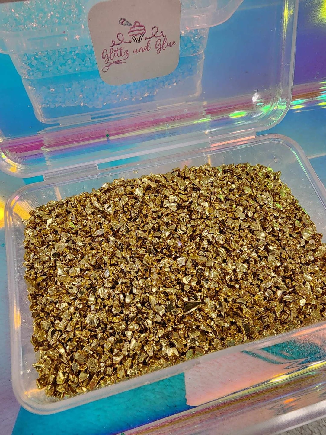 Gold Crushed Rocks, 100g Crushed Glass Rocks, Fake Bake Supplies, Craft ...