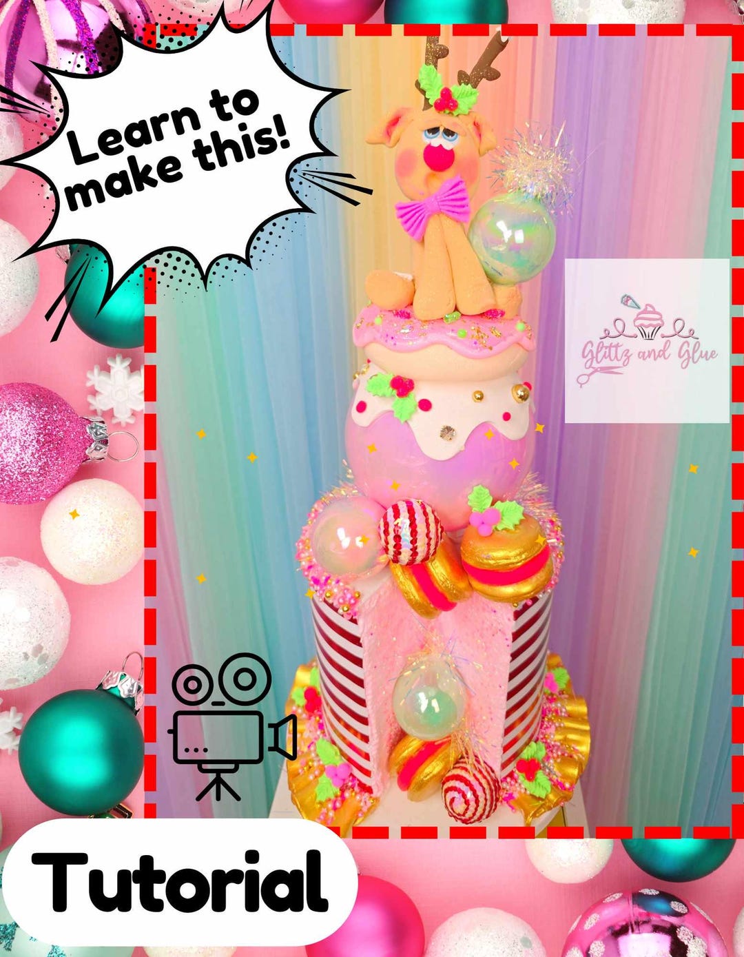 Christmas Cake Tutorial, Holiday Decor Tutorial, Fake Cake Tutorial ...