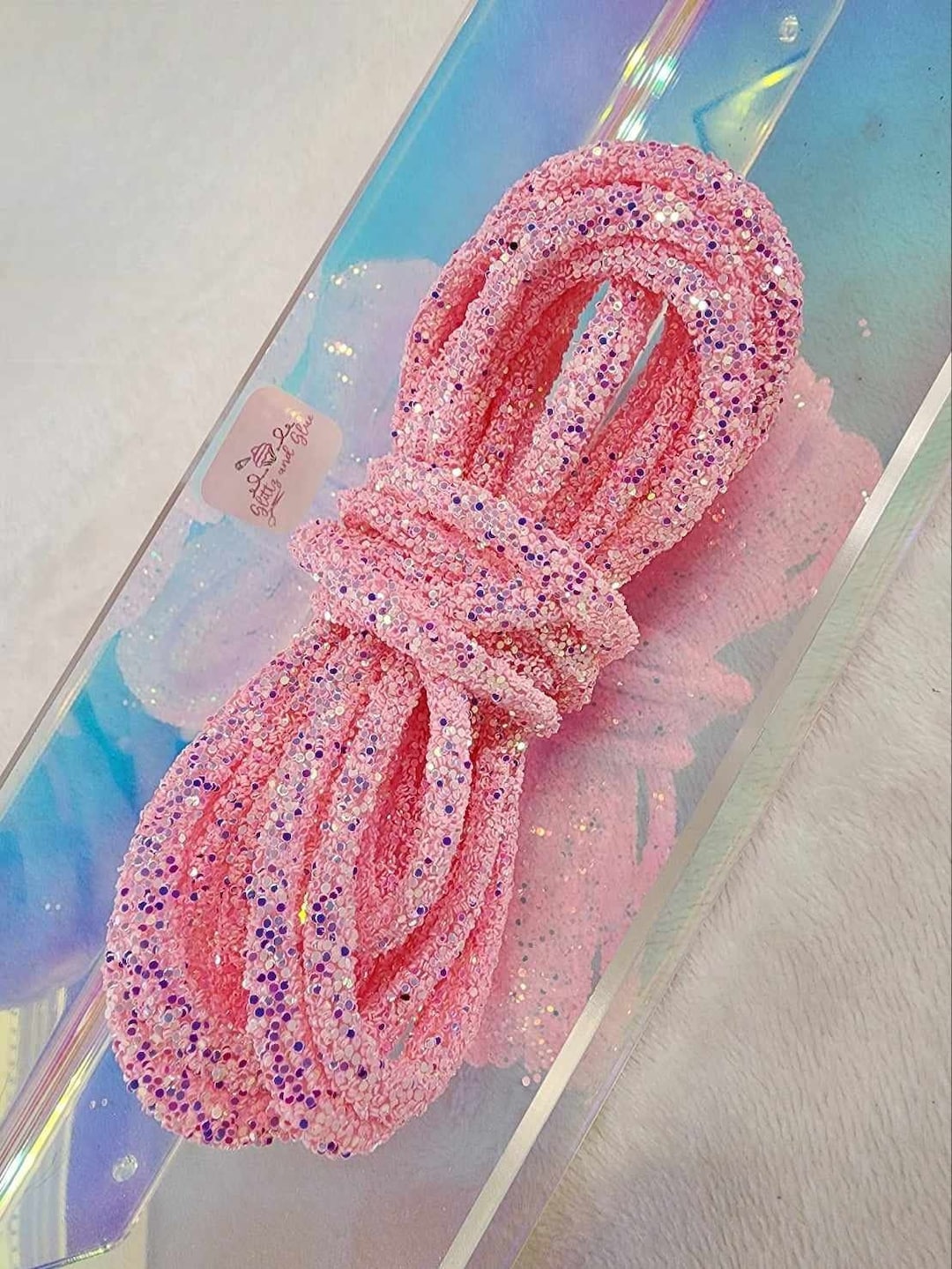 Light Pink Glittered Rope, Glittered Tube, Craft Supplies, Wedding ...