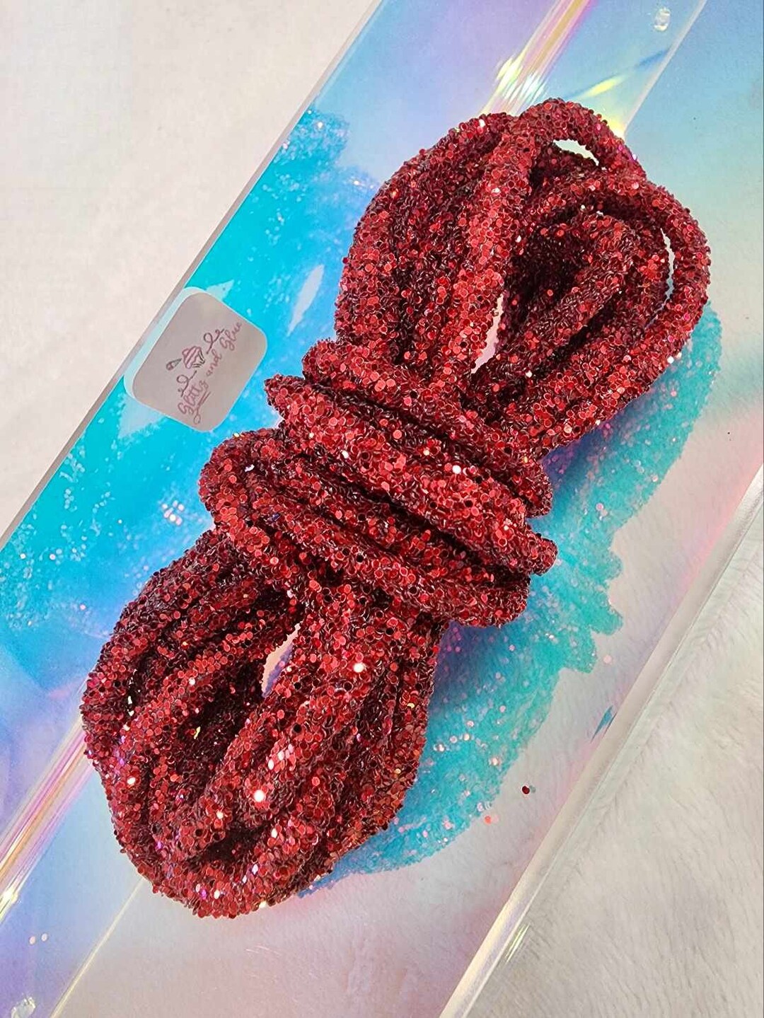 Red Glittered Rope, Glittered Tube, Craft Supplies, Wedding Invitations ...