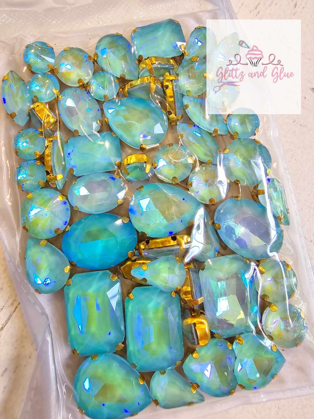 Mint Jewels, 50pc Gold Claw Jewels, Craft Jewels, Sew on Jewels, Fake ...