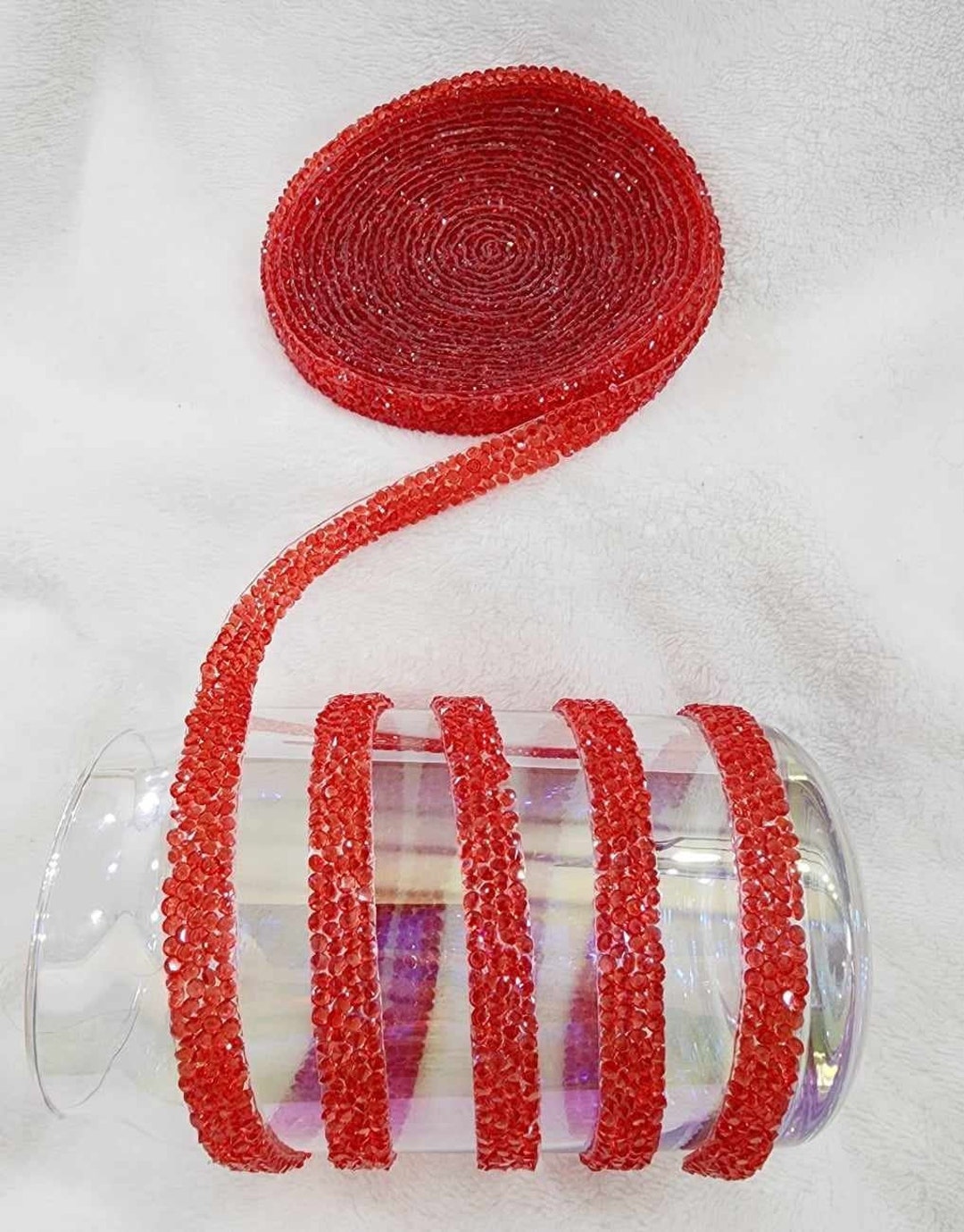 Red Rhinestone Ribbon, Rhinestone Ribbon, Craft Supplies, Fake Bake ...