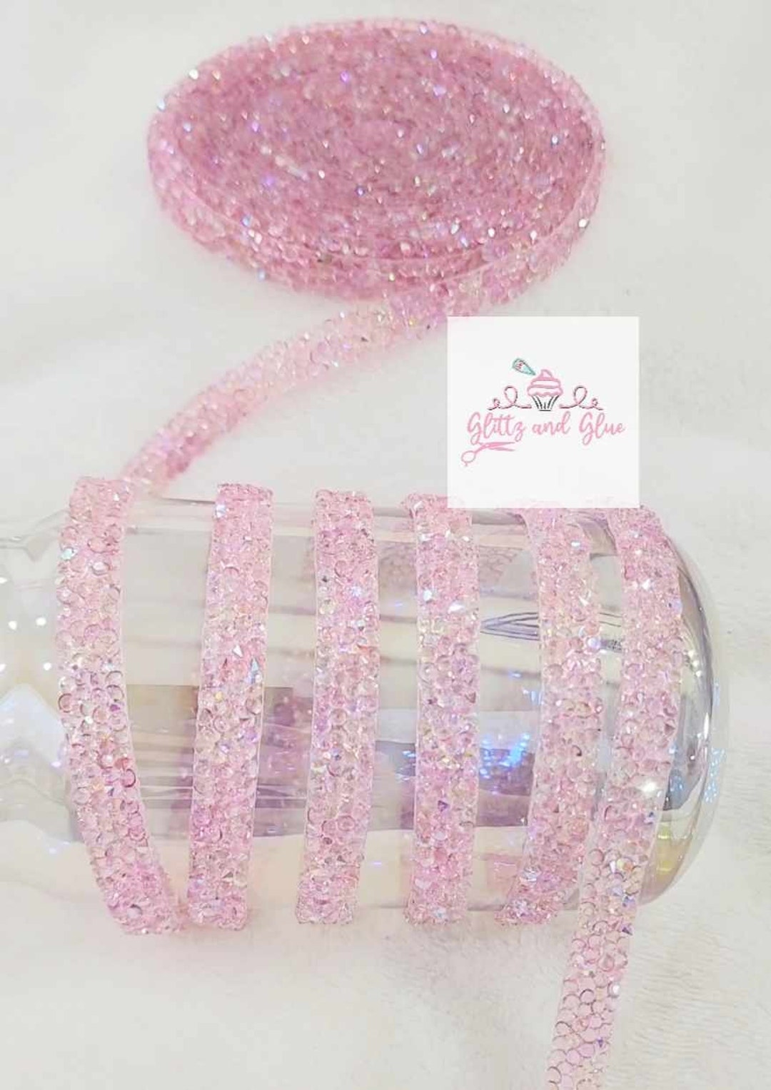 Princess Pink Rhinestone Ribbon, Rhinestone Ribbon, Craft Supplies ...