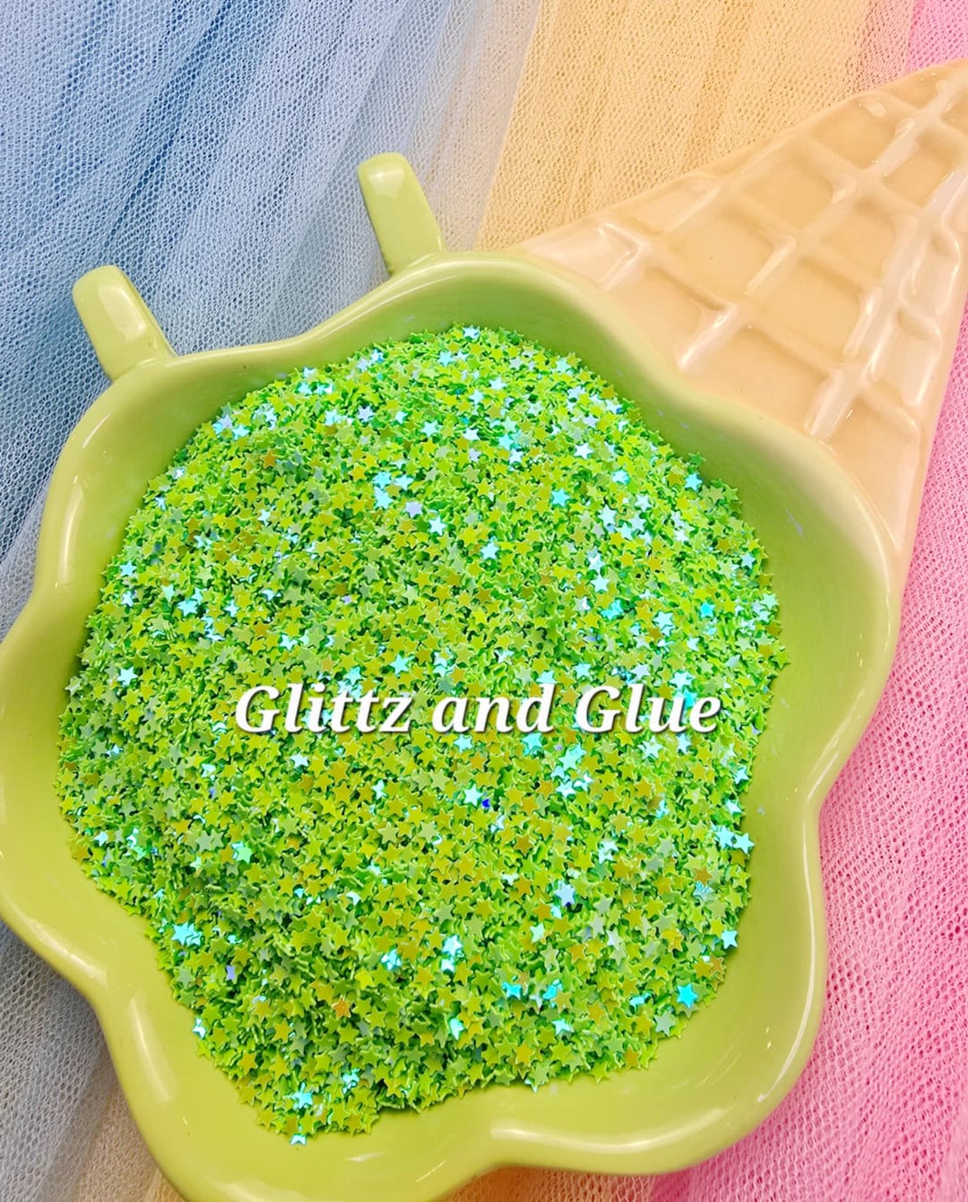 Neon Green Star Sequins, Star Shaped Sequins, Craft Sequins, Neon Green ...