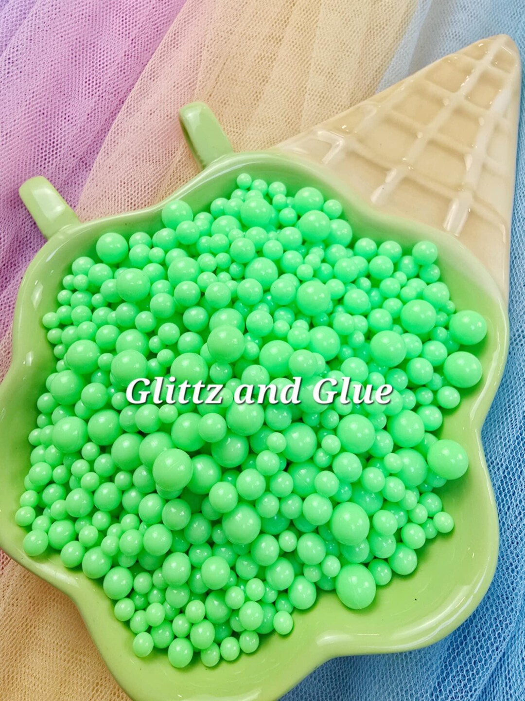 A16, 70g Neon Green Fake Sprinkle Balls | Mixed Sizes Sprinkles, Fake ...