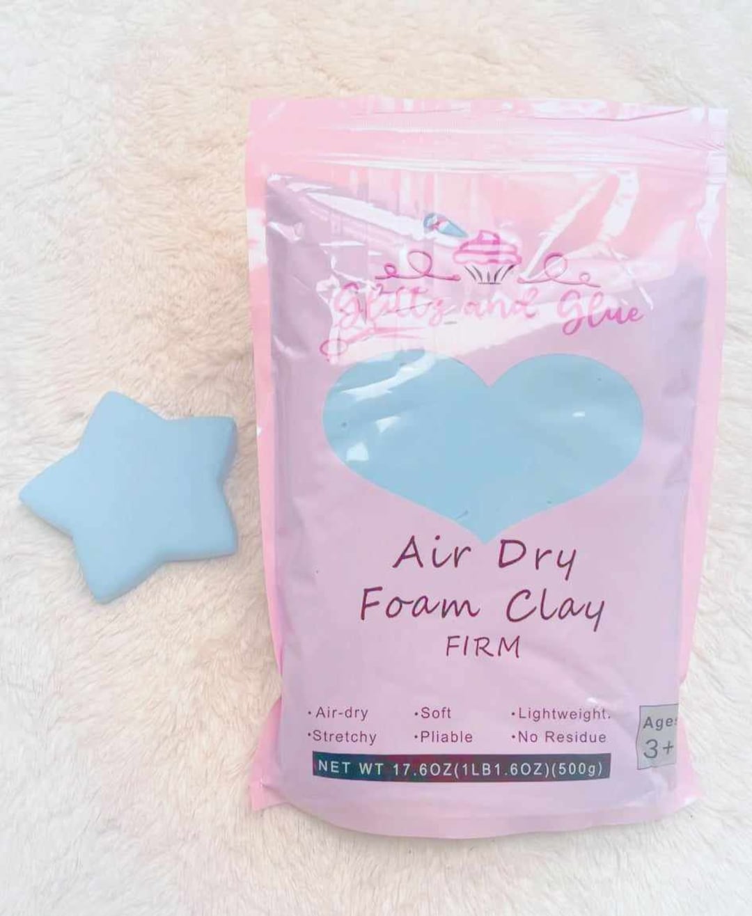 100g Light Blue Foam Clay, Foam Clay, Glittz and Glue Foam Clay, Fake ...
