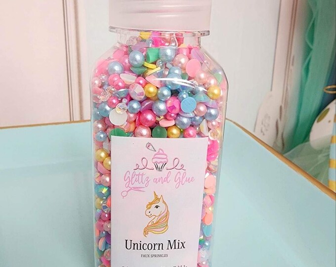 2 Oz Colorful Sparkle Mix, Fake Sprinkles, No Hole Beads, Rhinestone ...