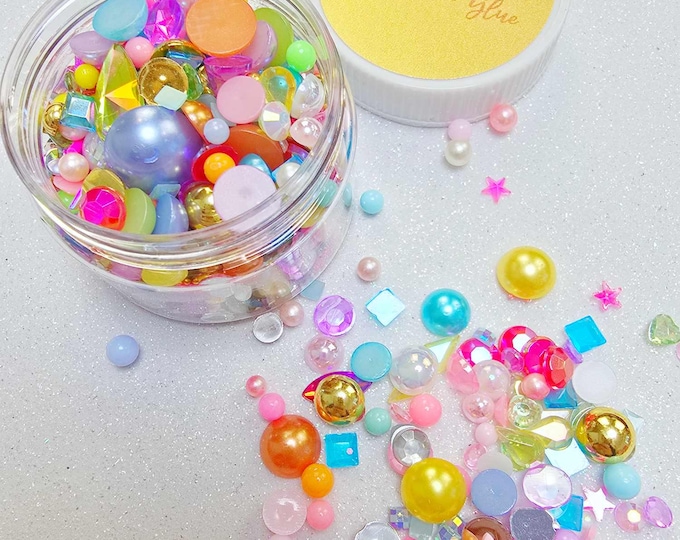 2 Oz Colorful Sparkle Mix, Fake Sprinkles, No Hole Beads, Rhinestone ...